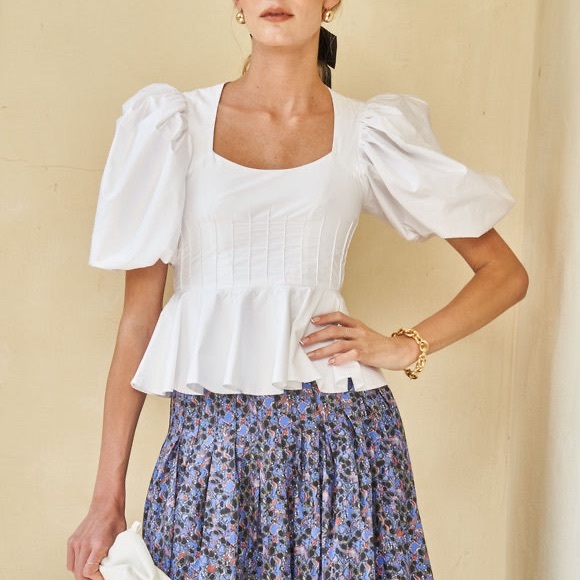 HUNTER BELL | Tops | Hunter Bell Camille Pintuck Top In Bright White Sz ...